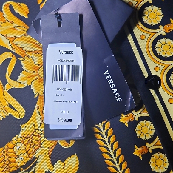 Versace | Shirts | Brand New Versace Short Sleeve Informal Shirt Silk ...
